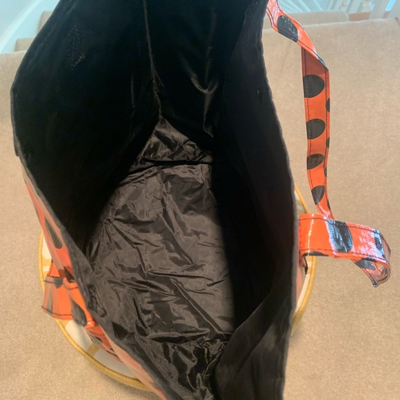 Mainstreet Collection | Bags | Msc Orange And Black Polka Dot Tote Bag ...